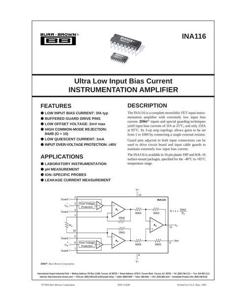 PDF Ultra Low Input Bias Current INSTRUMENTATION Low Input Bias Current INSTRUMENTATION