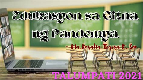 Edukasyon sa Gitna ng Pandemya | talumpati - YouTube