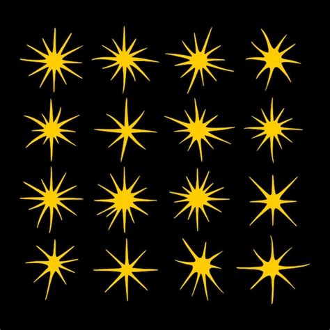 Premium Vector Hand Drawn Sparkling Stars Collection Flash Star