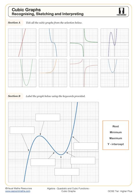 cubic graphs recognising sketching and interpreting worksheet
