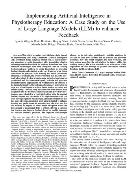 Implementing Artificial Intelligence In Physiotherapy Education A Case