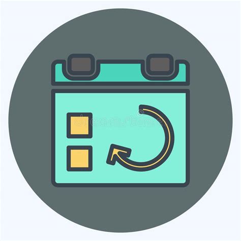Icon Sync Event Suitable For User Interface Symbol Color Mate Style Simple Design Editable