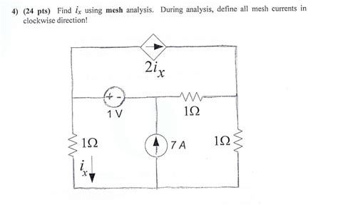 solved 24 ﻿pts ﻿find ix ﻿using mesh analysis during
