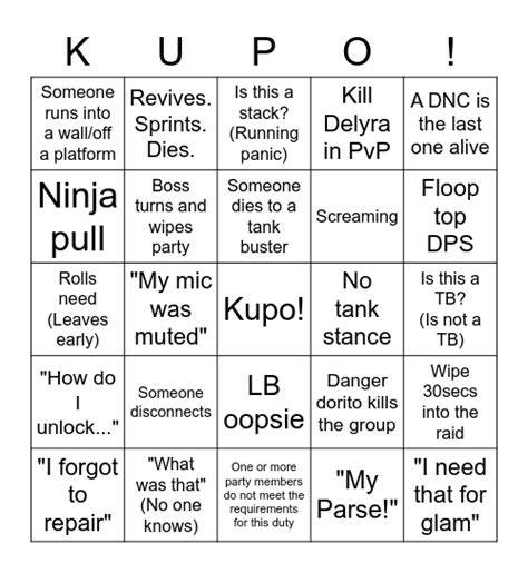 Patch Day Bingo Card