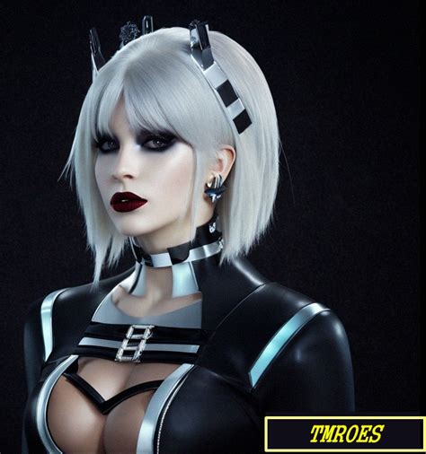 Rule 34 1girls 3d Goth Girl Looking At Viewer Red Lipstick Silver