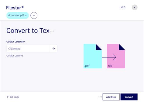 convert pdf to tex with filestar your local document conversion software