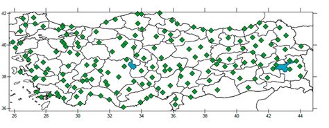 Spatial Distribution Of Meteorological Stations Download Scientific Diagram