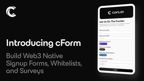 introducing cform build web3 native signup forms whitelists and surveys