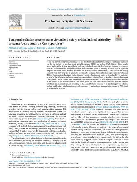 Pdf Temporal Isolation Assessment In Virtualized Safety Critical