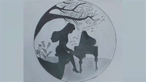 Як намалювати дівчину яка грає на піаніно Гарний малюнок олівцем Ravlyk