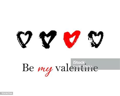 벡터 손으로 마음으로 잉크 그림 그려 인사말 카드 수 내 발렌타인 텍스트입니다 한다면입니다 공휴일에 대한 스톡 벡터 아트 및 기타 이미지 Istock