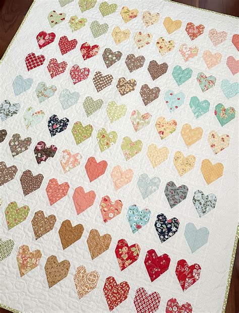 Sweethearts Heart Quilt Pattern Pdf The Pattern Basket Etsy
