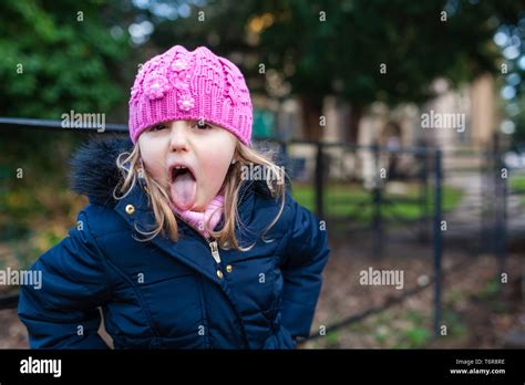 Cute Naughty Girl With Pink Hat Stock Photo Alamy