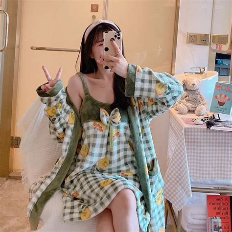 따뜻한 플란넬 가운 세트 겨울 꽃 가운 두꺼운 섹시한 나이트 가운 여성 잠옷 목욕 플란넬 가운 잠옷 여성 천 예복 Aliexpress