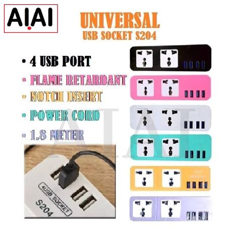 Usb Socket 4 Ports S204 Universal Usb Socket Charging Station Portable With Universal 4 Ports