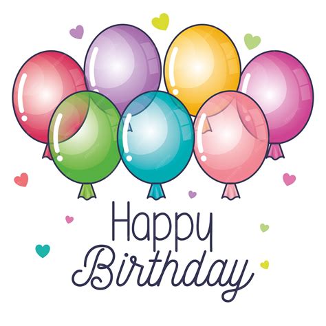 Tarjeta De Feliz Cumpleaños Con Globos Fiesta De Aire Vector Premium