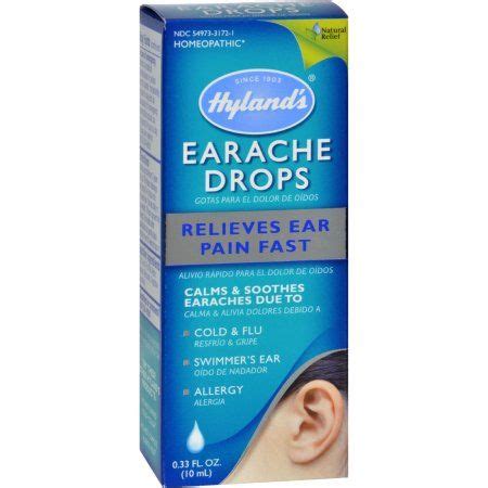 Hylands Naturals Earache Drops Natural Relief Of Earaches Swimmers
