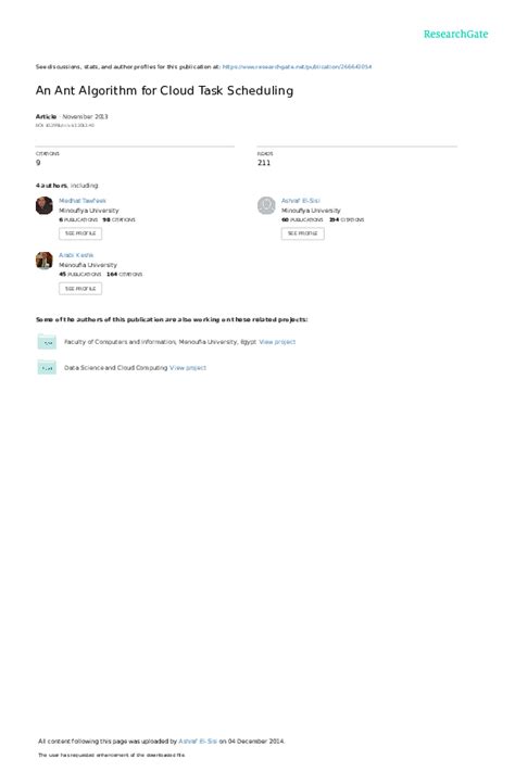 pdf an ant algorithm for cloud task scheduling