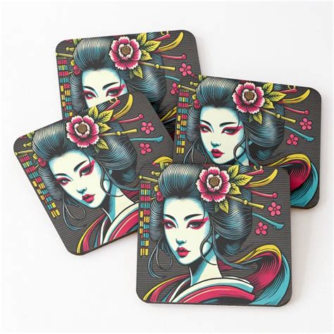 Bold Pop Art Ukiyo E Geisha Vibrant Japanese Fusion By Sakura Kawaii