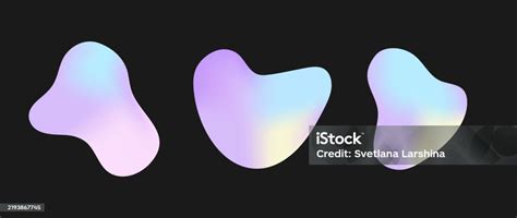 freeform colorful shapes holographic irregular random blobs modern graphic design elements