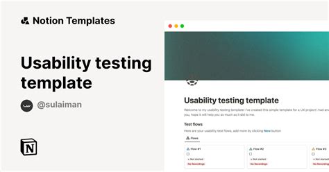 Usability Testing Template Template Notion Marketplace