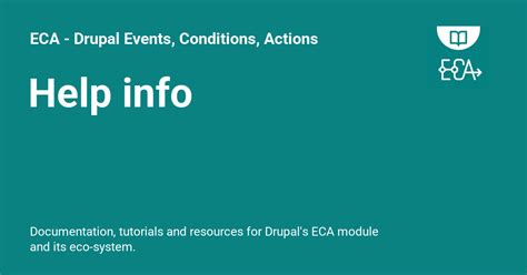 Help Info Eca Drupal Events Conditions Actions
