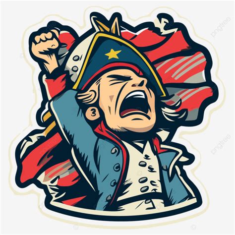 그의 주먹으로 애국 지도자의 만화 벡터 고립 된 만화 혁명 전쟁 스티커 디자인 상표 Png 일러스트 및 벡터 에 대한 무료 다운로드 Pngtree