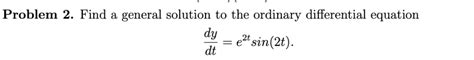 solved problem 1 find solution to the initial value problem