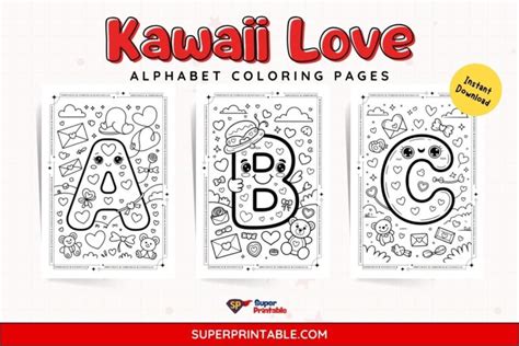 Kawaii Love Alphabet Coloring Pages Free Pdf Printables