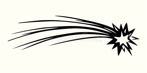 Flying Comet With A Tail Vector Drawing Stock Illustration
