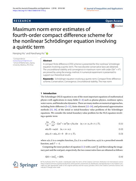 Pdf Maximum Norm Error Estimates Of Fourth Order Compact Difference