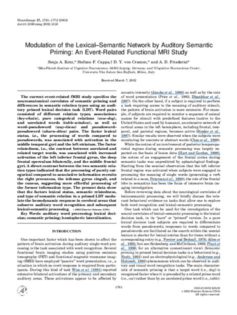 pdf modulation of the lexical semantic network by auditory semantic