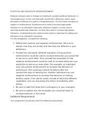 POSITIVE AND NEGATIVE REINFORCEMENT.docx - POSITIVE AND NEGATIVE REINFORCEMENT Behavior analysts ...
