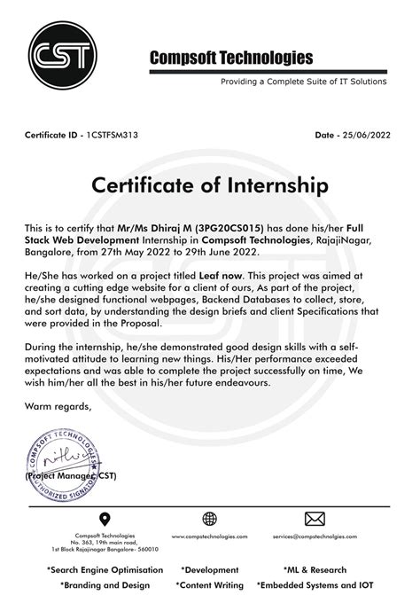 Dhiraj Mattur On Linkedin Internshipcomplete Webdevelopmentjourney Projectleafsuccess