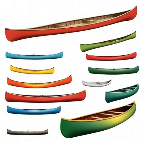 Canoe Vector Set White Background Isolated Premium Ai Generated Vector