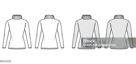 스웨터 과장 터틀넥 기술 패션 일러스트와 긴 라글란 슬리브 슬림 핏 엉덩이 길이 리브 트리밍 0명에 대한 스톡 벡터 아트 및 기타 이미지 Istock