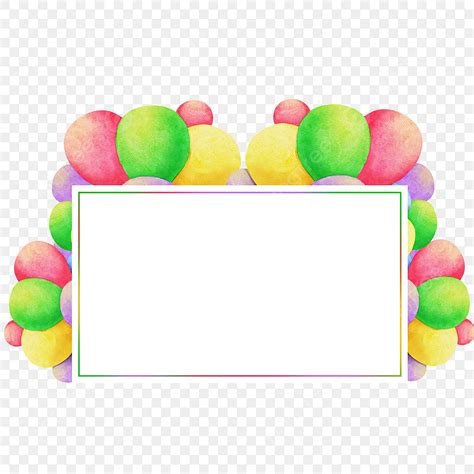 생일 풍선 테두리 일러스트 수채화 파티 봄 선물 종이 프레임 틀 풍선 생신 Png 일러스트 및 Psd 이미지 무료 다운로드 Pngtree