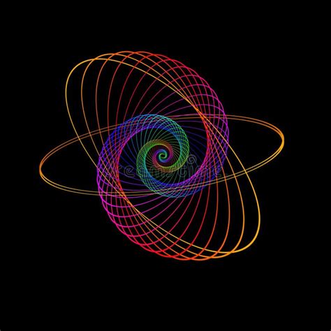 Spectrum Light Rotating Ellipse Forming A Spiral Stock Illustration Illustration Of Graphic