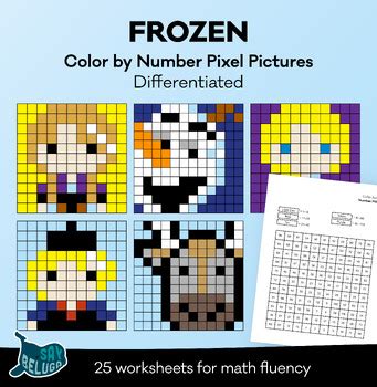 Color By Number Frozen Disney Coloring Pages Differentiated By Saybeluga