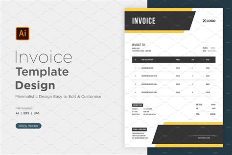 Creative Invoice Template Design Stationery Templates ~ Creative Market