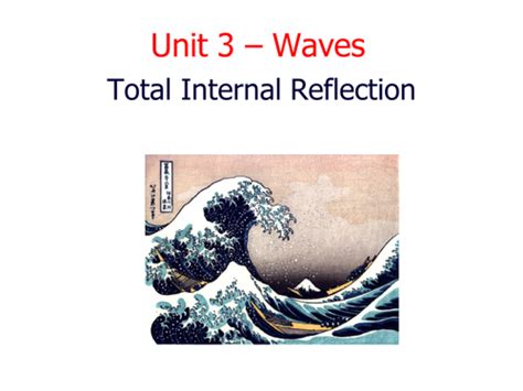 Aqa As Level Physics And Gcse P3 Waves Tir And Optical Fibres Teaching Resources