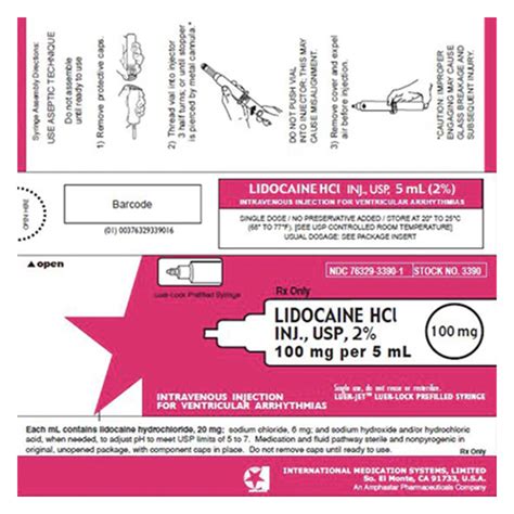 Lidocaine Hcl 2 20 Mg Ml Injection 5 Ml Penn Care Inc