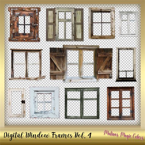 20 Digital Window Frames Vol 4 Window Photo Frame Photoshop