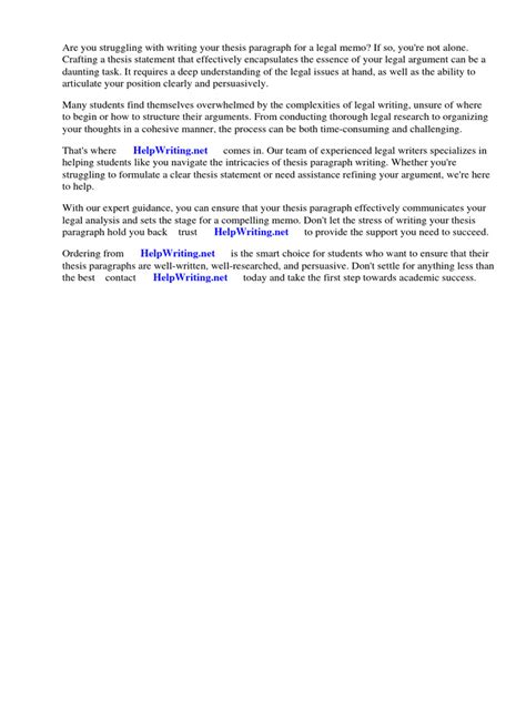 Thesis Paragraph Legal Memo Pdf Memorandum Brief Law