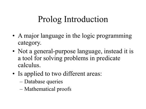 Ppt Prolog Powerpoint Presentation Free Download Id5845349