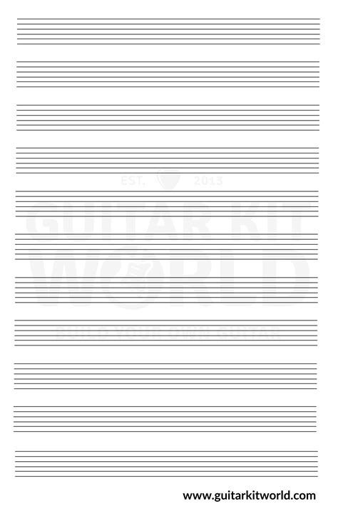 Free Printable Guitar Tab And Blank Manuscript Paper Guitar Kit World