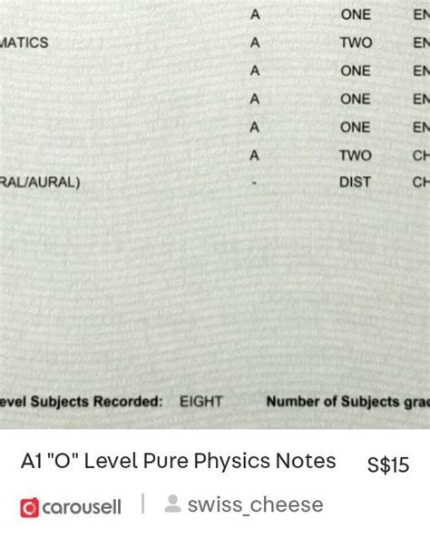 A1 O Level Pure Physics Notes Hobbies And Toys Stationery And Craft