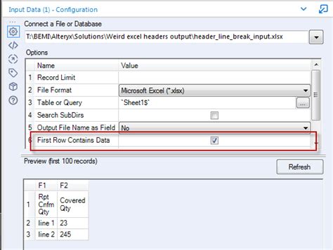 Solved Weird Excel Headers Output Alteryx Community