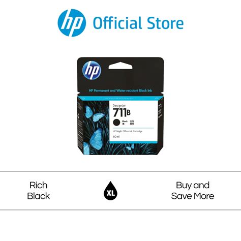 Hp 711b Black Ink Cartridge Compatible With Hp Designjet T120 And Hp Designjet T520 Eprinter