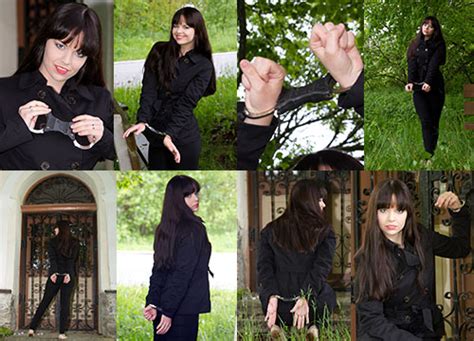 Cuffed Amber Walking Around Cuffed Outdoors